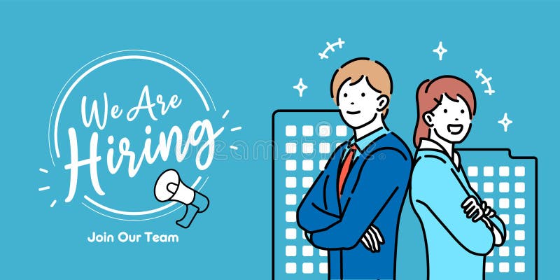 We are Hiring Banner Illustration Stock Vector - Illustration of ...