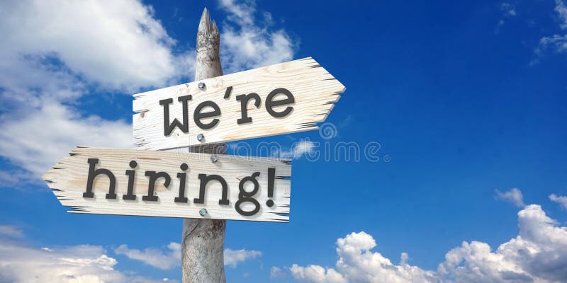 We are Hiring - Wooden Signpost with Two Arrows Stock Illustration ...