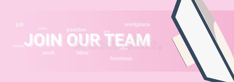 We are Hiring and Work Searches. Banner with Computer. Stock Vector ...