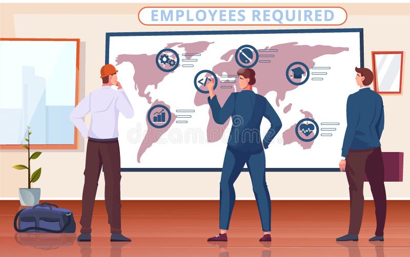 Hiring Workers Abroad Composition Stock Vector - Illustration of ...