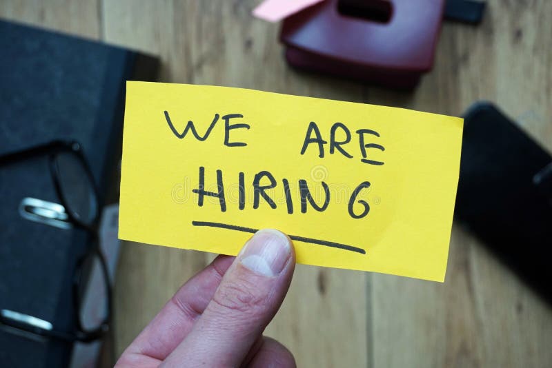 We are Hiring Written on a Memo at the Office Stock Photo - Image of ...