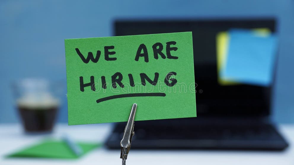 We are hiring stock photo. Image of blackboard, advertisement - 43626300