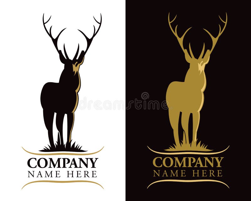 Hirsch-Rotwild-Zeichen vektor abbildung. Illustration von geöffnet ...