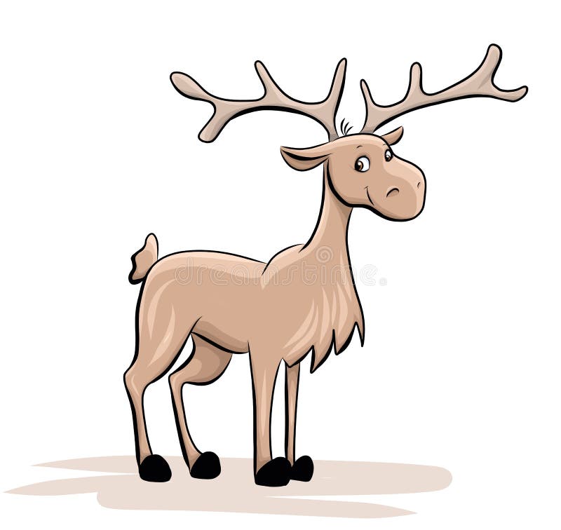 Illustration of a cute elk stock vector. Illustration of wapiti - 198666223