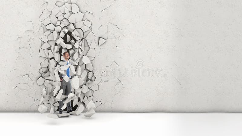 Breakthrough Wall Holding Gold Nuggets Stock Photo - Image of fingers ...