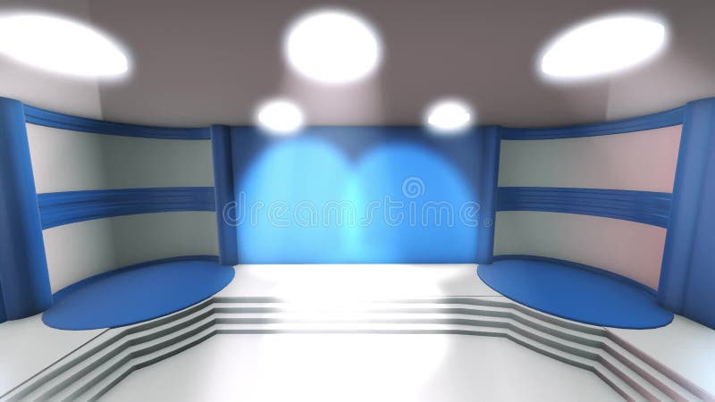 Virtual studio blue color stock video. Video of report - 172481905