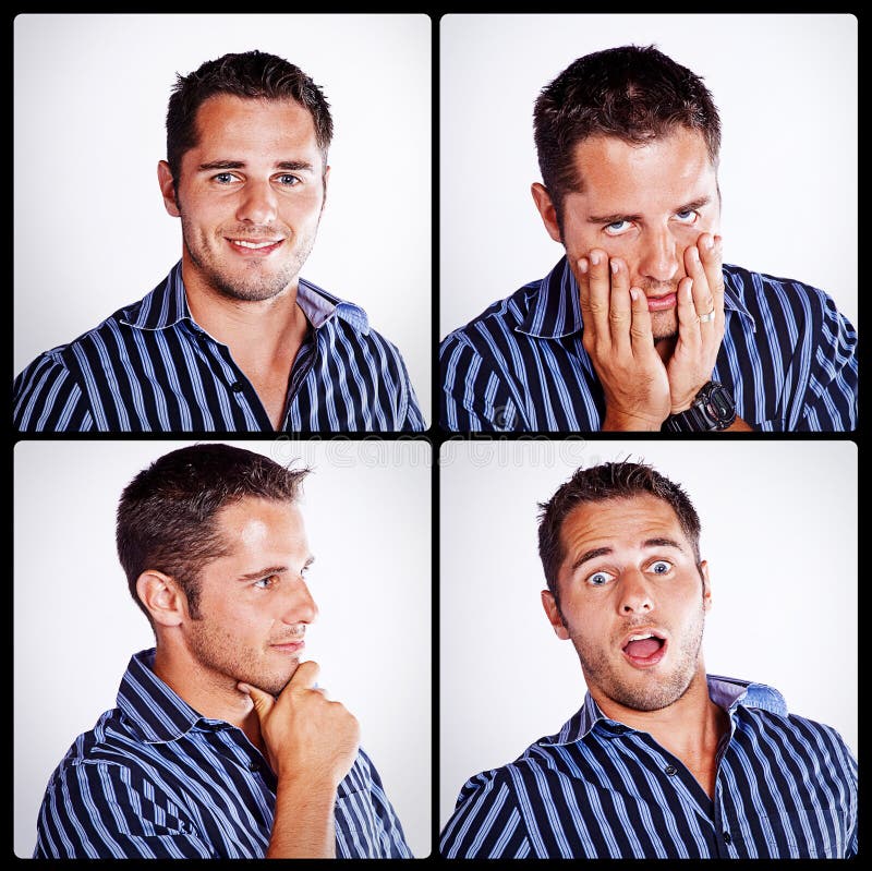 His Face Says it All. Composite Shot of the Many Expressions of People ...