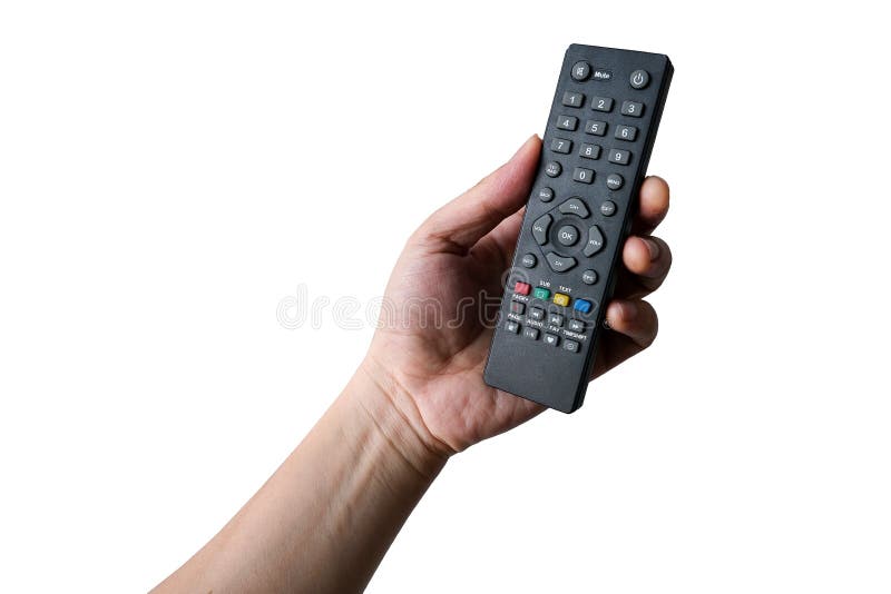 His Hand is Holding the Remote Control and Operate the Remote Control ...