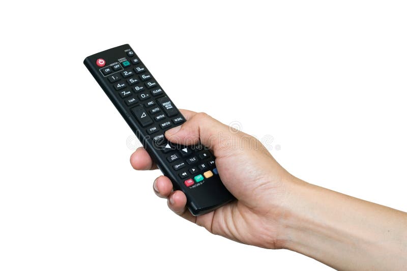 His Hand is Holding the Remote Control and Operate the Remote Control ...