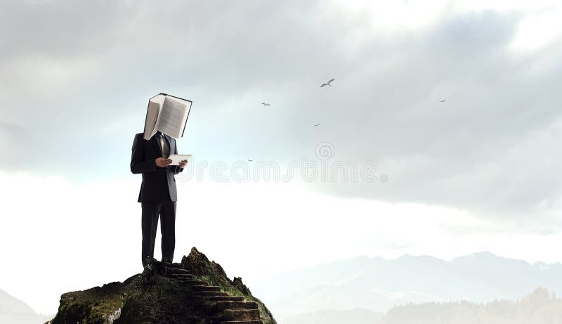 His Head Full of Knowledge. Mixed Media Stock Image - Image of academic ...