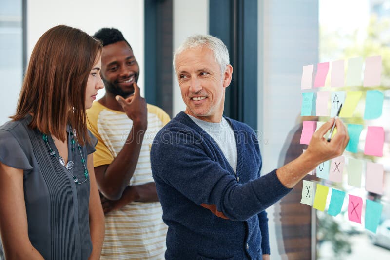 His Ideas are always Impressive. a Group of Creative Colleagues Working ...