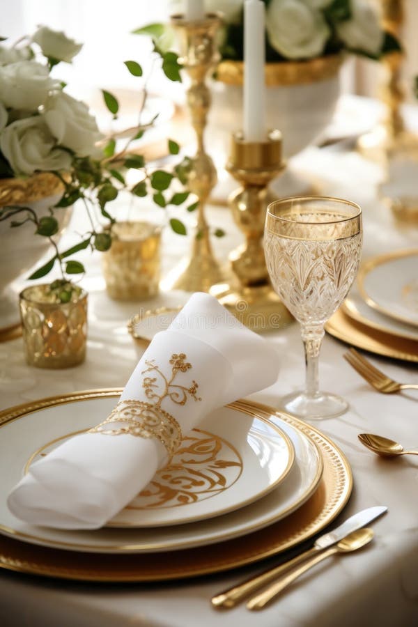 His Image Showcases an Elegant Table Setting with a Ramadan Theme Stock ...