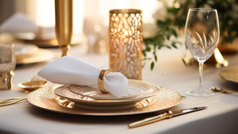 His Image Showcases an Elegant Table Setting with a Ramadan Theme Stock ...