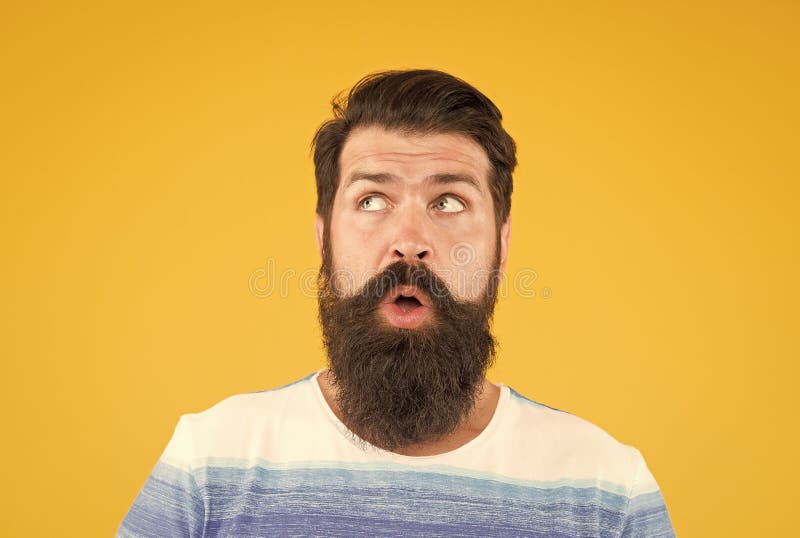 On His Mind. Another Idea. Have Some Doubts. Doubtful Bearded Man on ...