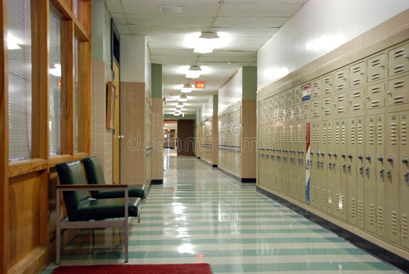 Hish School Hallway stock image. Image of hallway, lockers - 3938261