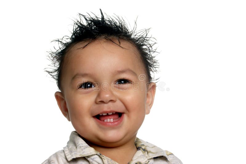 Hispanic Boy with Funny Hair Stock Image - Image of laughing, cute: 6322969