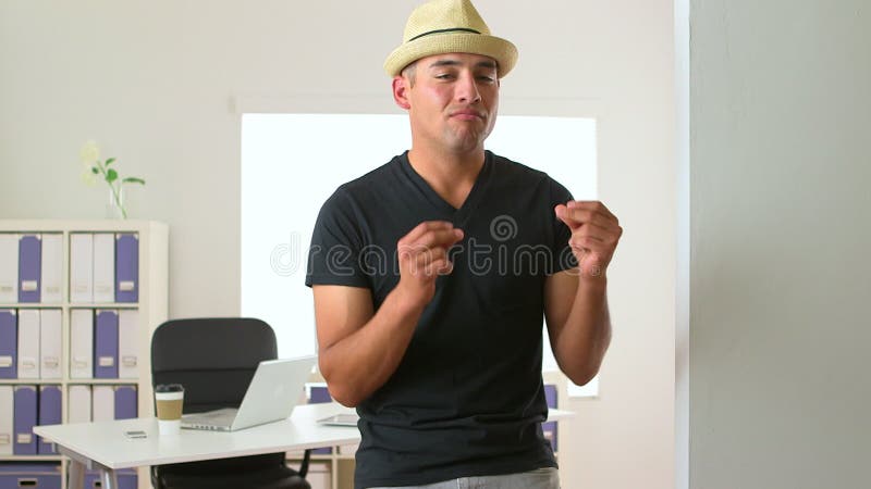 Hispanic Business Man Dancing in Office Stock Video - Video of person ...