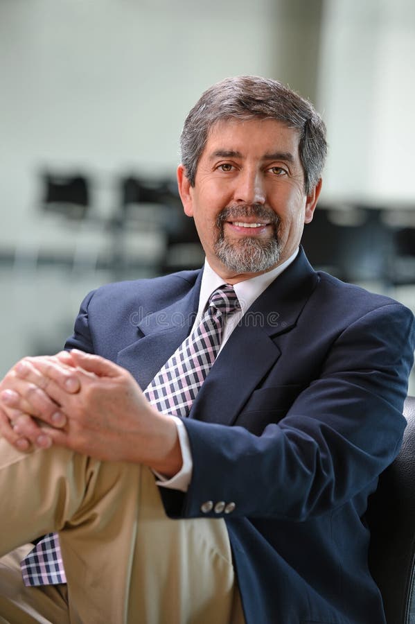 Hispanic Businessman Inside Office Stock Image - Image of latin ...