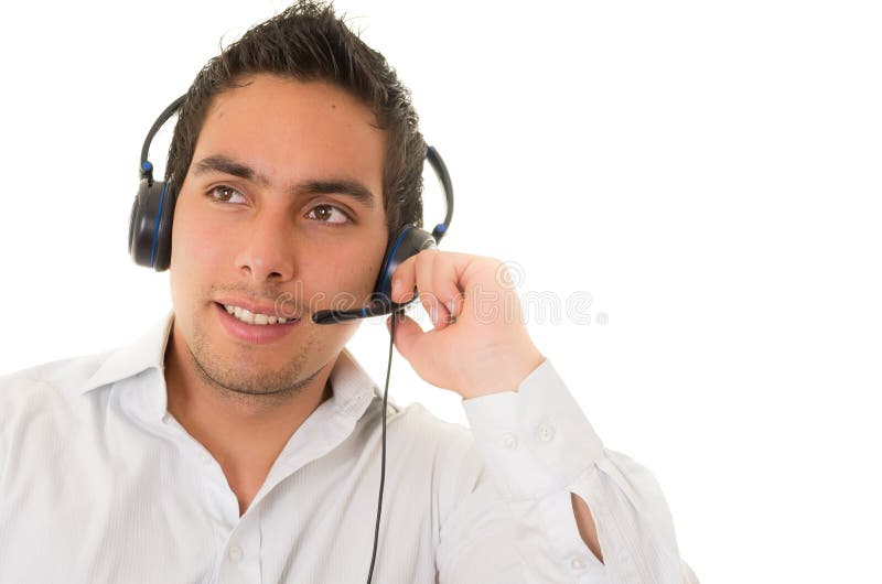 Male Customer Service Representative or Call Centre Worker or Operator ...