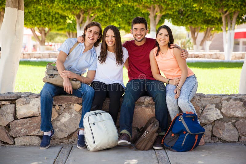Group of Hispanic Teenage Friends Stock Photo - Image of teens ...