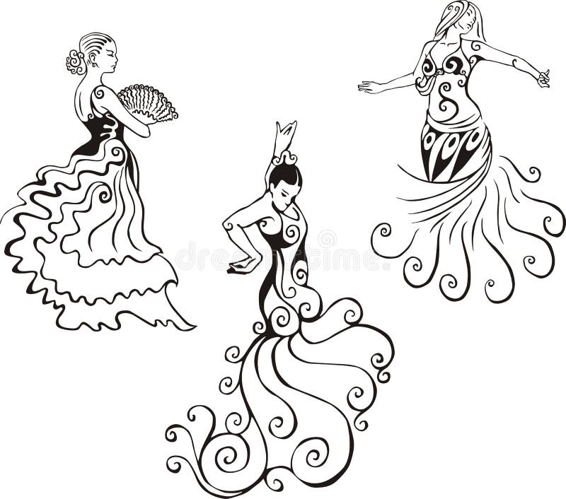 Modern dance stock vector. Illustration of dress, woman - 24894514