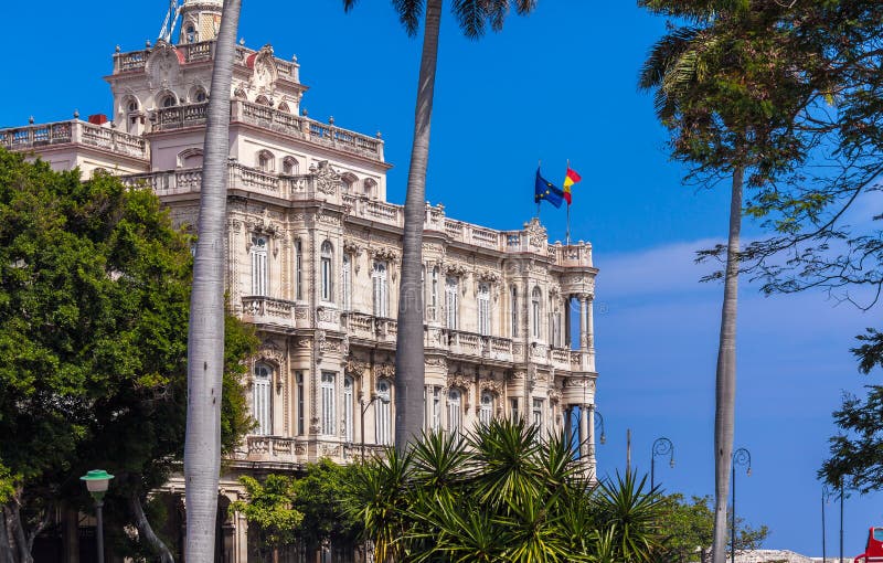 Hispanic Embassy, Havana, Cuba Stock Photo - Image of blue, havana ...