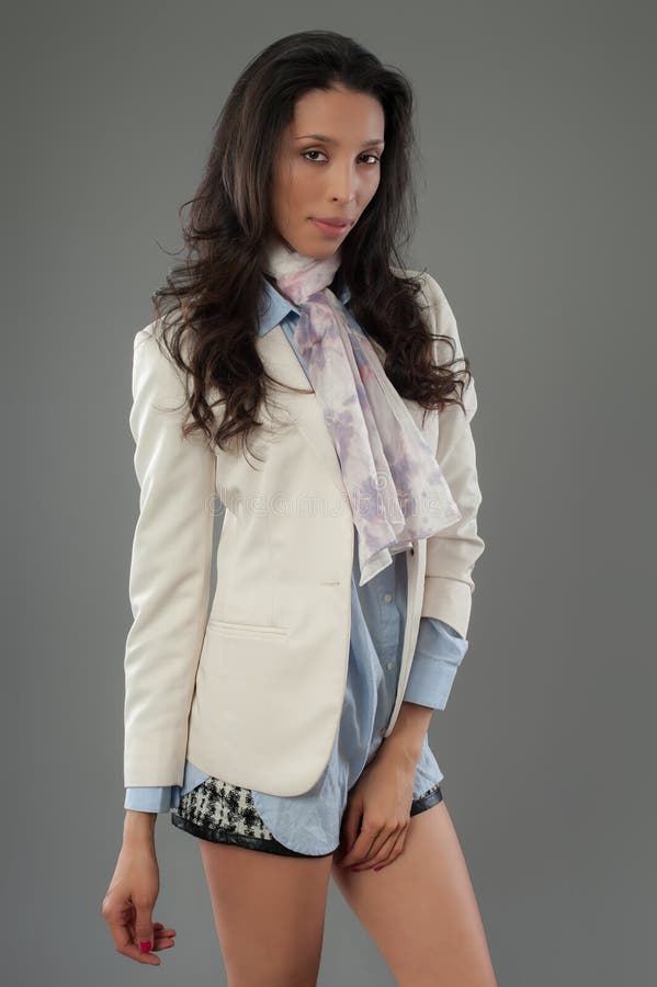 Hispanic Fashion Model Posing at Studio. Close Up Portrait Stock Image ...