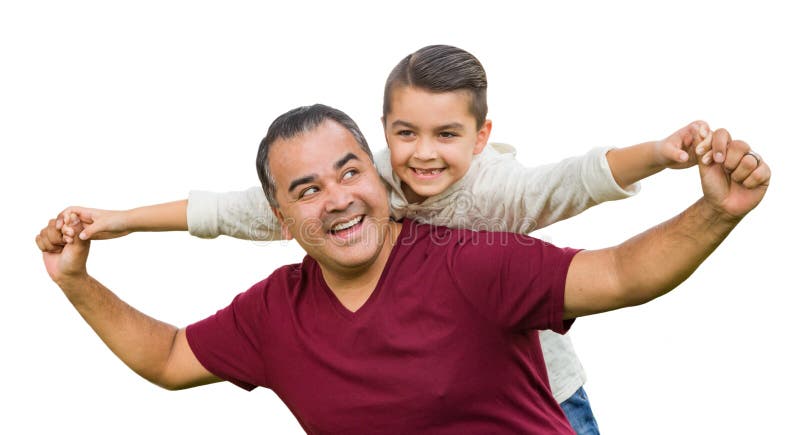 Hispanic Father and Son Posing for Portrait Stock Photo - Image of ...