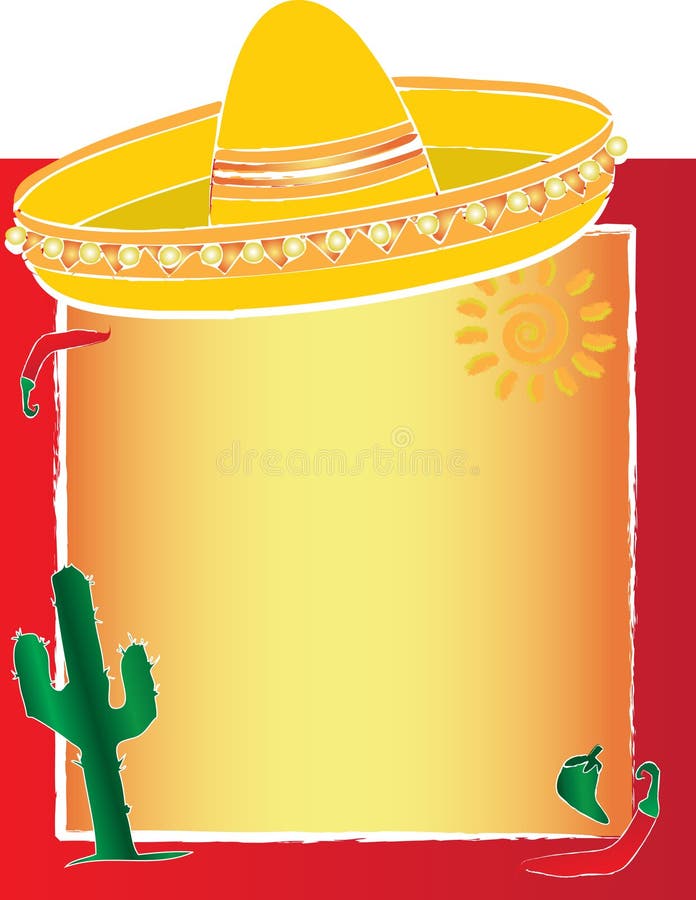 Mexican Hispanic Background Flyer Template Stock Illustration ...