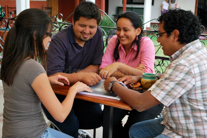 Hispanic friends talking stock photo. Image of friendship - 9197720