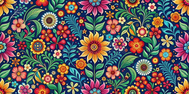 Hispanic Heritage Month Pattern Wallpaper Featuring Vibrant Floral ...