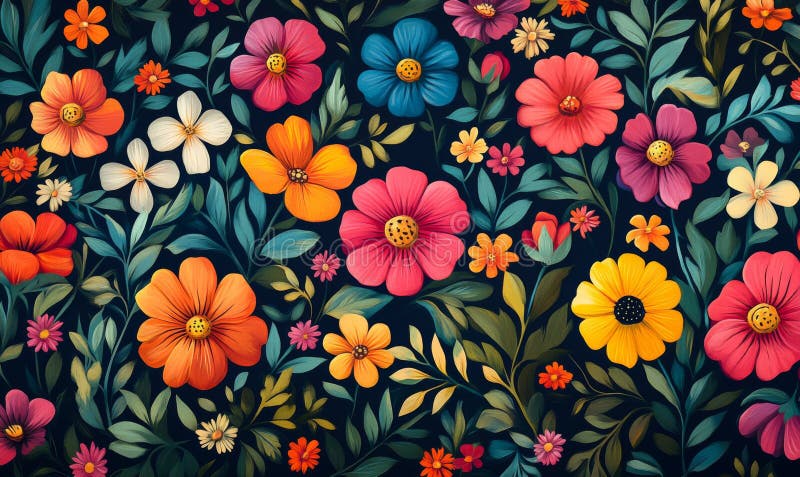 Hispanic Heritage Month Pattern Wallpaper Featuring Vibrant Floral ...