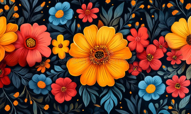 Hispanic Heritage Month Pattern Wallpaper Featuring Vibrant Floral ...
