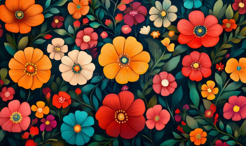 Hispanic Heritage Month Pattern Wallpaper Featuring Vibrant Floral ...