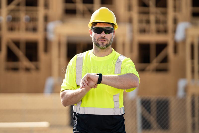 Hispanic Man Construction Worker in Helmet at Building. Construction ...