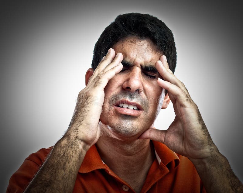 Hispanic Man with a Headache Stock Image - Image of pain, ache: 22249043