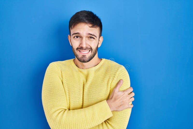 Man Freezing in Cold Winter Snow Stock Photo - Image of portrait ...