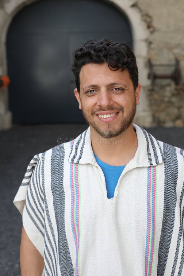 Hispanic Man Wearing a Poncho Stock Image - Image of adults, beautiful ...