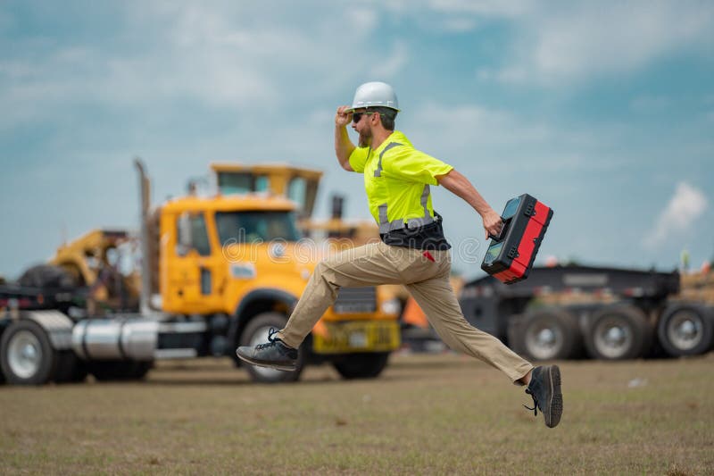 Hispanic 40 S Builder Excited Jump on Site Construction. Excited ...