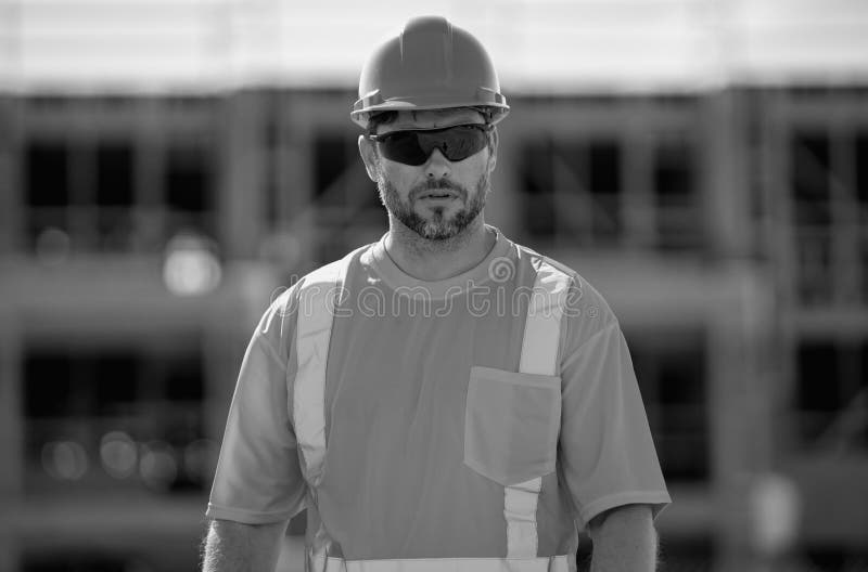 Hispanic 40s Worker Builder Man on Site Construction. American Middle ...