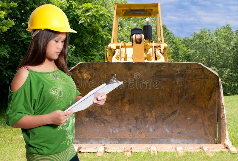 Hispanic Woman Construction Worker Stock Image - Image of business ...