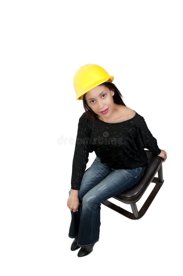 Hispanic Woman Construction Worker Stock Image - Image of protective ...