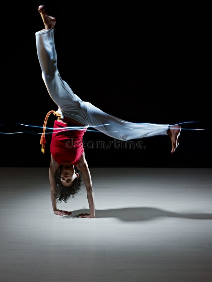 Hispanic Woman Doing Capoeira Martial Art Stock Photo - Image of ...