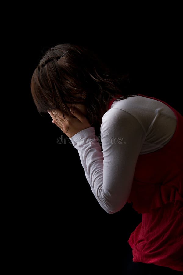 Hispanic Woman Praying and Crying Stock Photo - Image of young ...