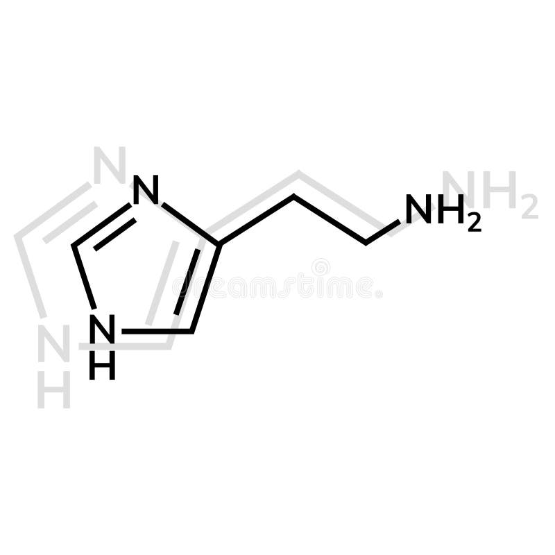 Histamine chemical formula stock vector. Illustration of responses ...