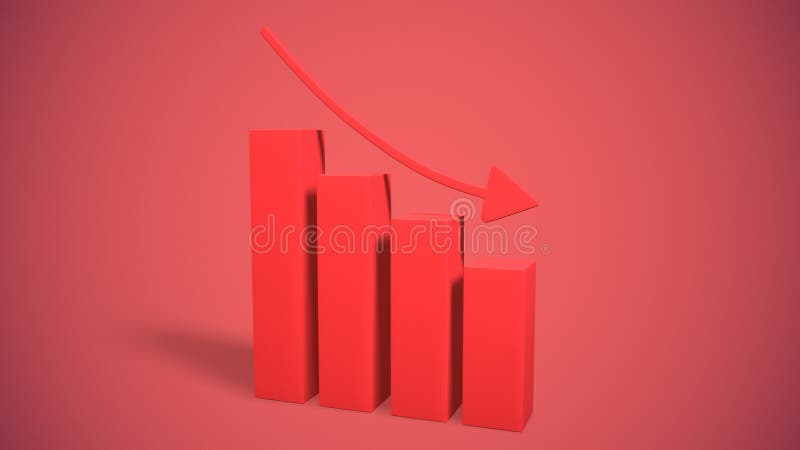 Histogram Columns Down and Statistics Finance 3d-rendering Stock ...