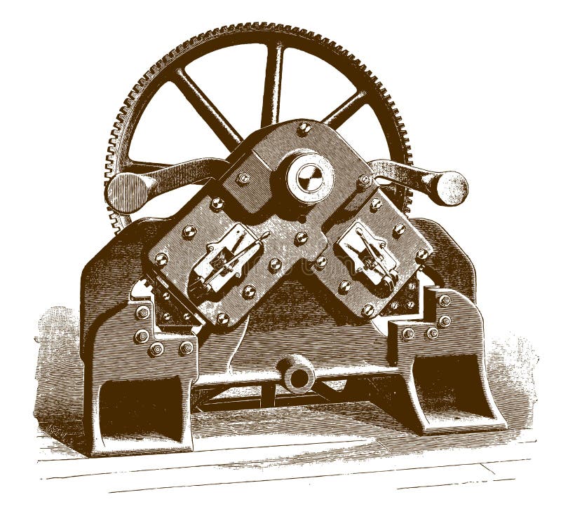 Historical Angle Iron Shearing Machine Stock Vector - Illustration of ...