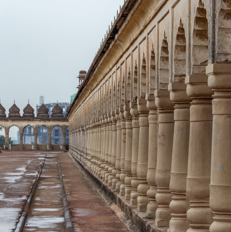 Historic Arcaded Wall Perspective View Stock Image - Image of arch ...