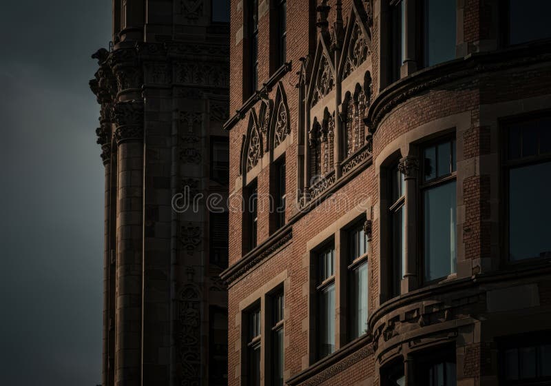 Historic Architectural Details on Urban Building with Ornate Gothic ...