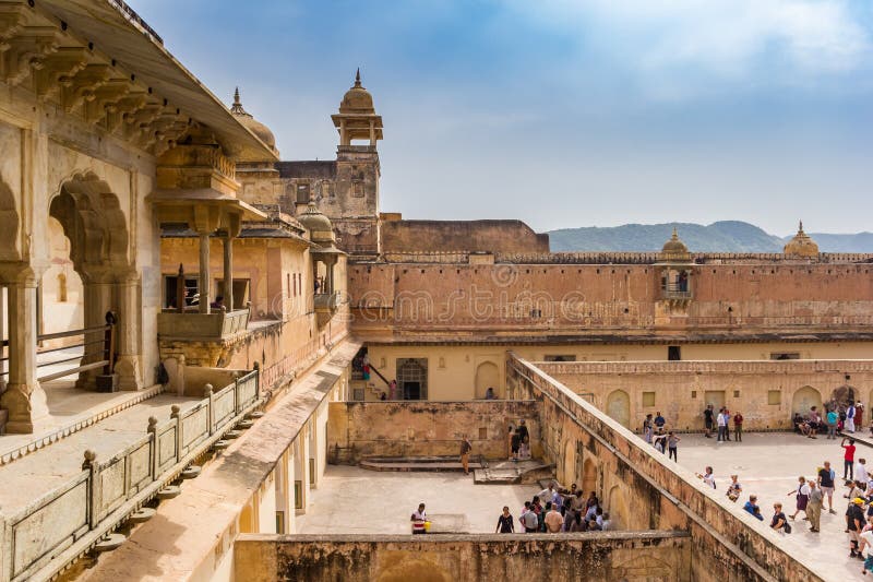 Historic Architecture of the Amber Fort in Jaipur Editorial Stock Photo ...